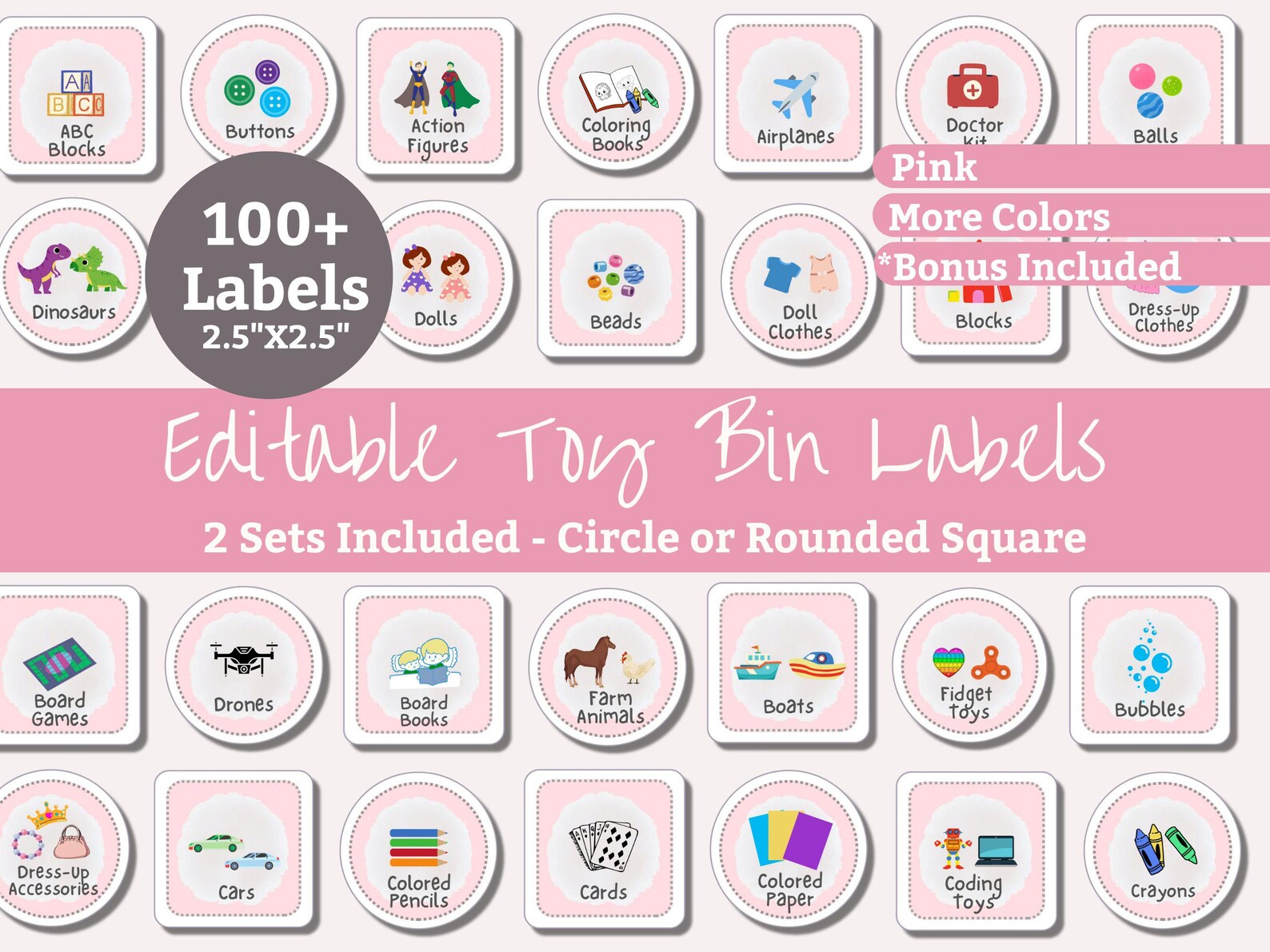 Toy Bin Labels, Playroom Labels, Toy Organization, Toy Box Labels, Toy ...