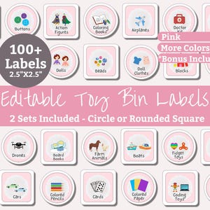 Toy Bin Labels, Playroom Labels, Toy Organization, Toy Box Labels, Toy ...