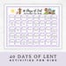 40 Days of Lent Countdown Calendar, Kids Lenten Activities, Christian ...
