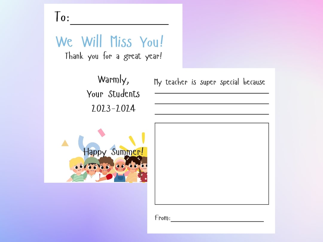 End of Year Class Book for Teacher, End of Year Teacher Gift, Teacher ...