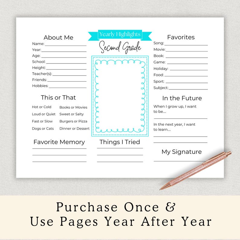 Memory Box Sheets, School Memory Box, Memory Box Questionnaire, Kids ...