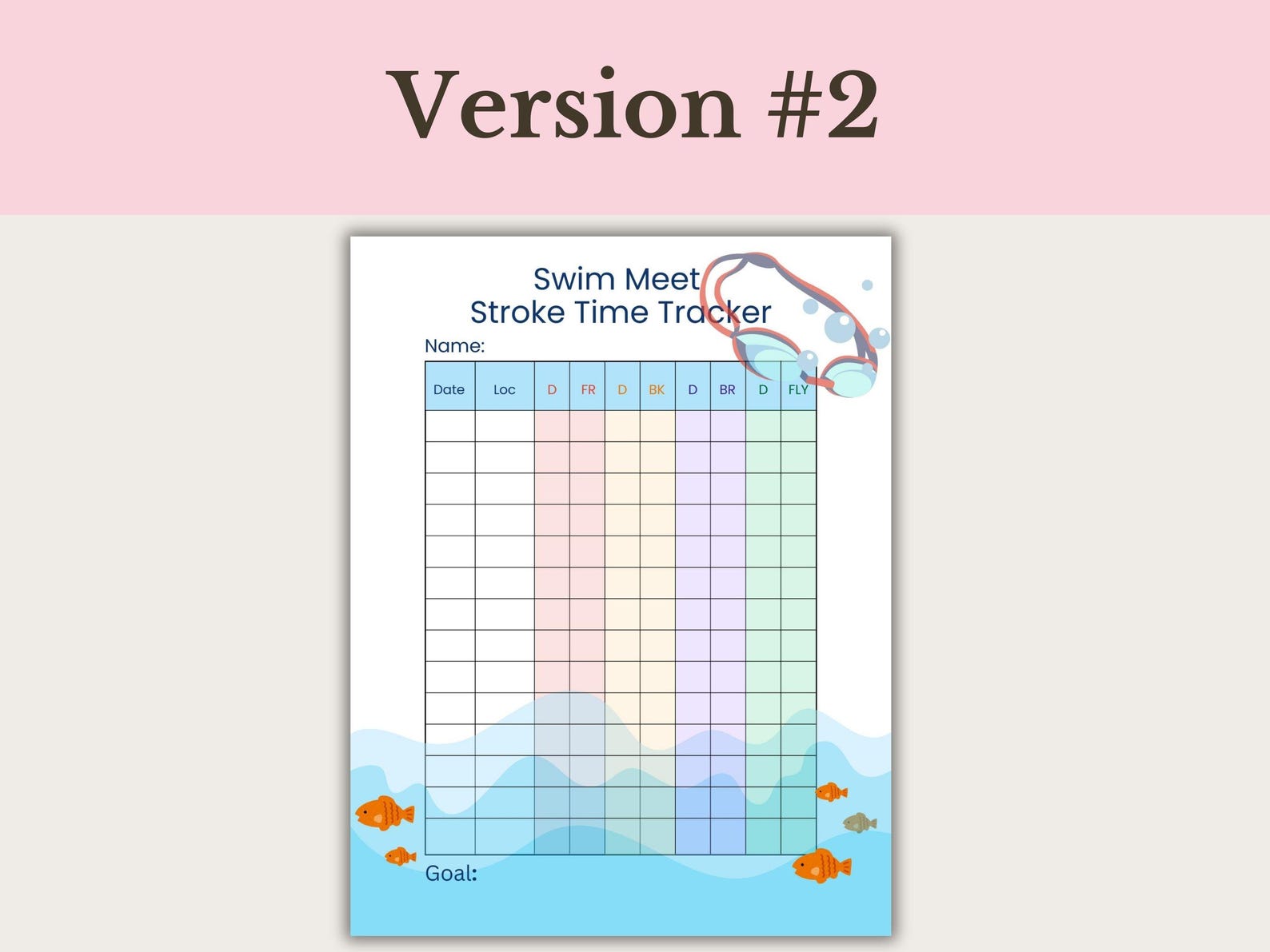 Swim Meet Stroke Time Tracker for Kids, Swim Time Tracker for Beginners ...