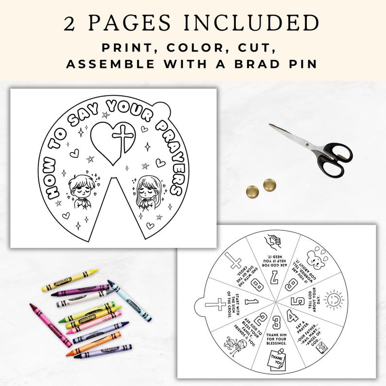 Kids Prayer Spinner Activity, Sunday School Pray Lesson, Kid Bible ...