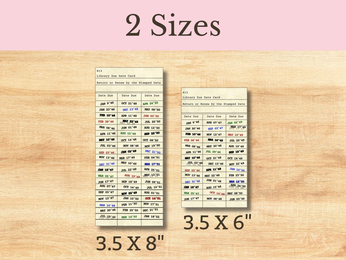 Library Due Date Bookmark, Vintage Library Due Date Card, Vintage ...