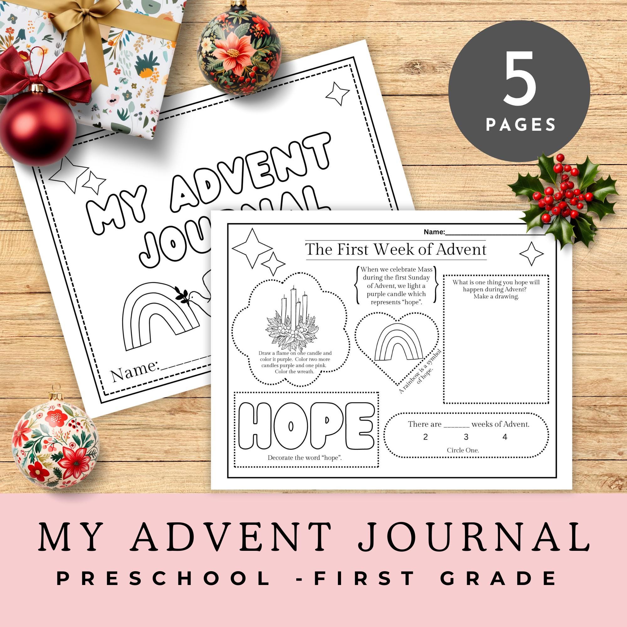 Advent Printable, Advent Worksheets, Kids Advent Activity, Kids Advent ...