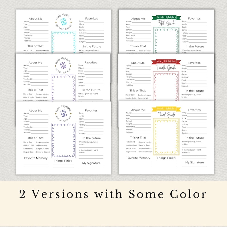 Memory Box Sheets, School Memory Box, Memory Box Questionnaire, Kids ...