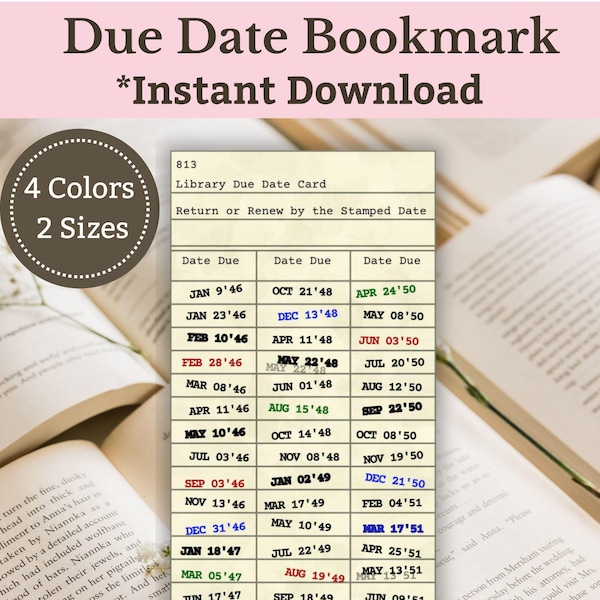 Library Due Date - Etsy
