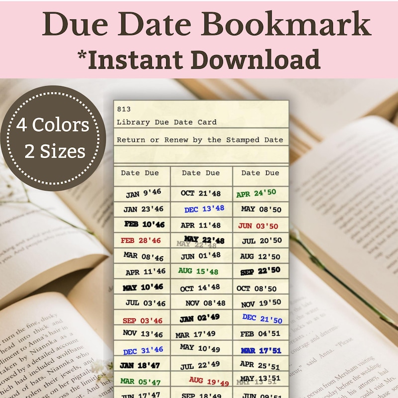 Library Due Date - Etsy