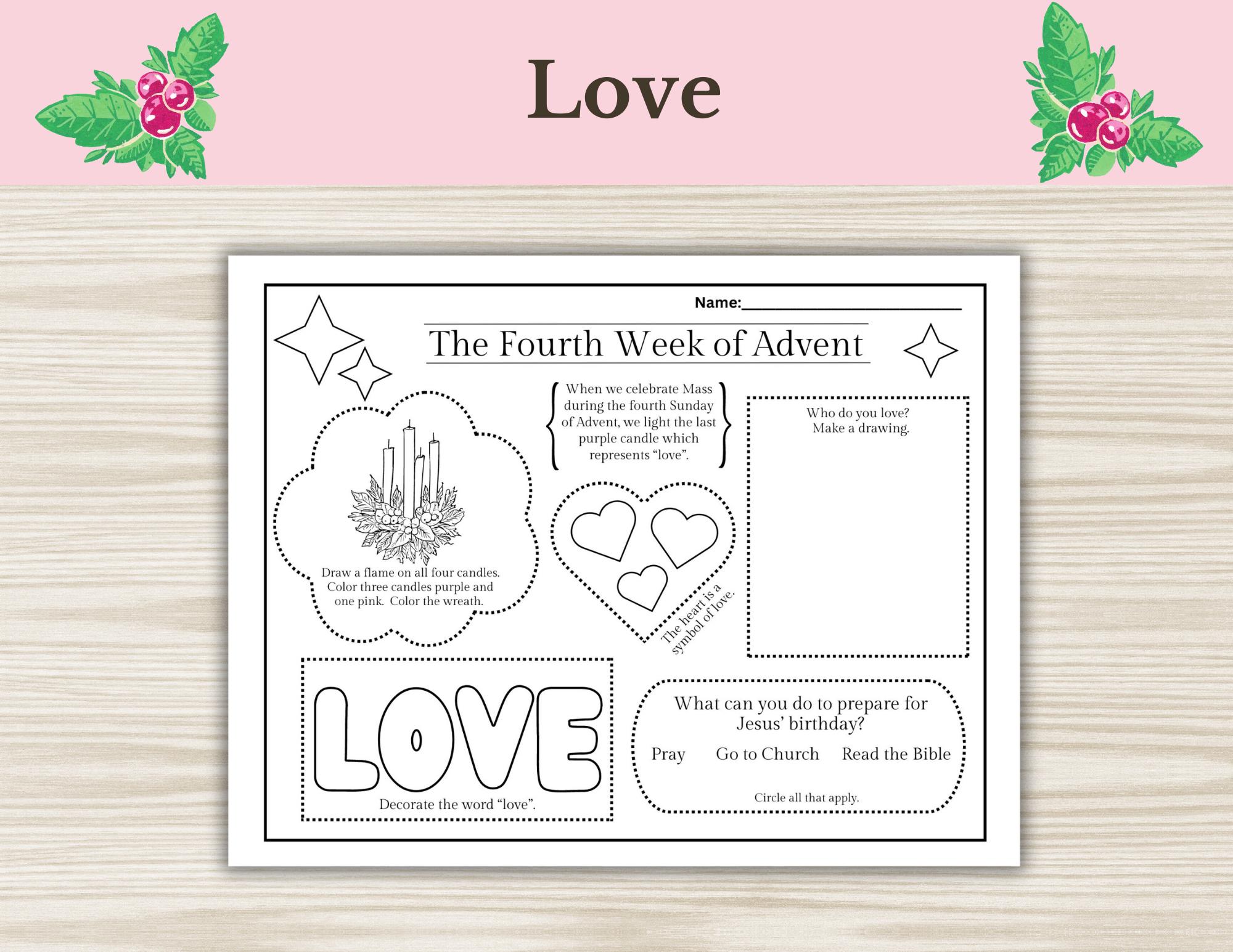 Advent Printable, Advent Worksheets, Kids Advent Activity, Kids Advent ...