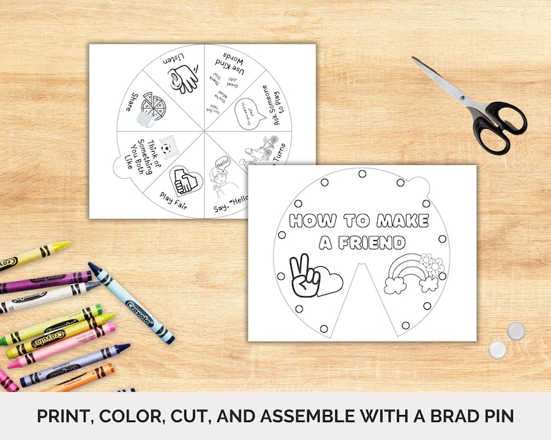 Spinner Wheel Template, Coloring Spinner Craft, How to Make Friends ...
