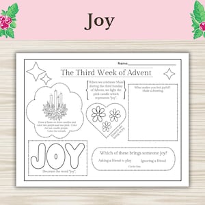 Advent Printable, Advent Worksheets, Kids Advent Activity, Kids Advent ...