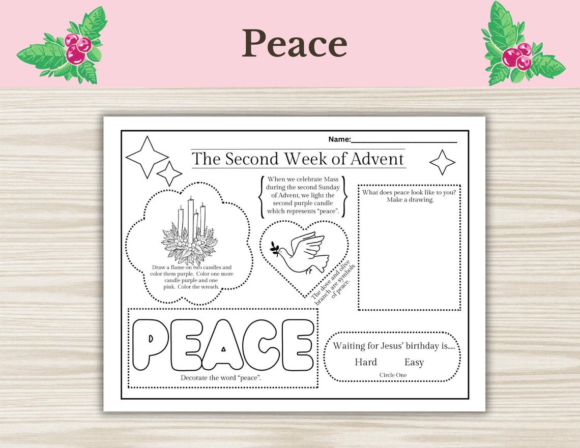 Advent Printable, Advent Worksheets, Kids Advent Activity, Kids Advent ...