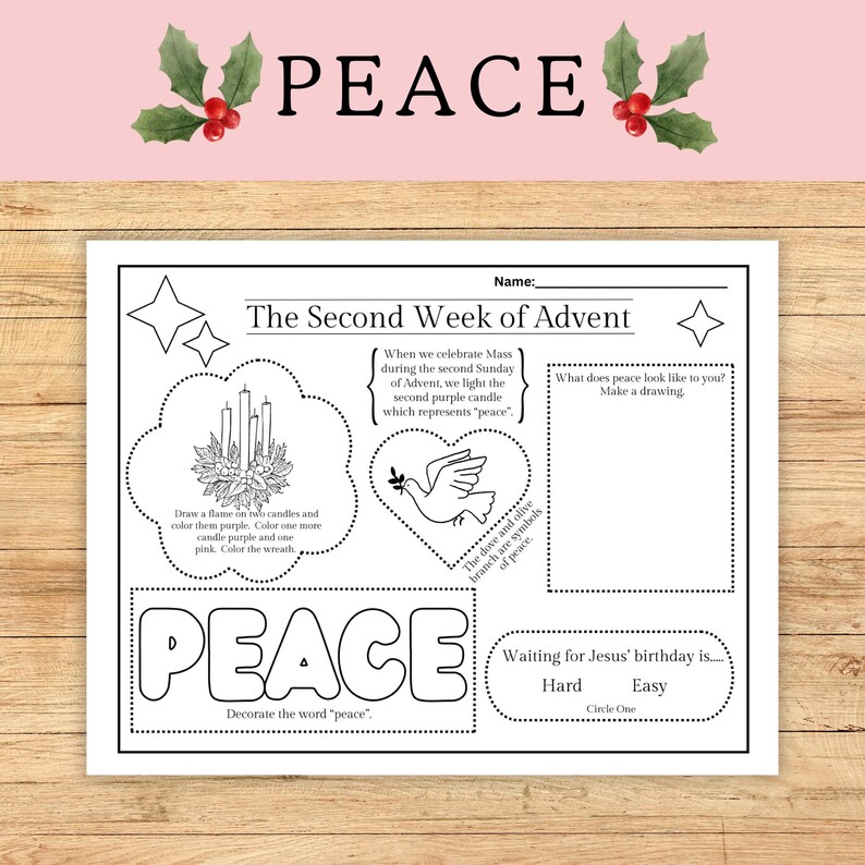 Advent Printable, Advent Worksheets, Kids Advent Activity, Kids Advent ...