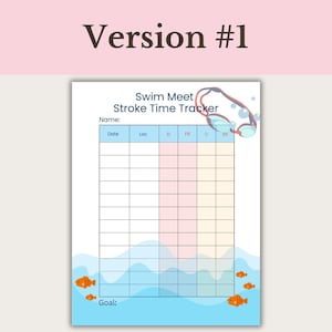 Swim Meet Stroke Time Tracker for Kids, Swim Time Tracker for Beginners ...
