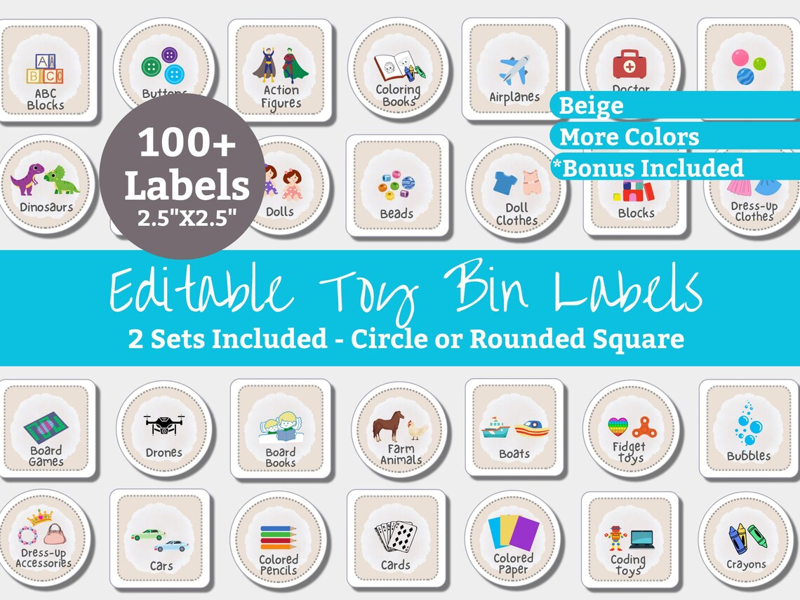 Printable Toy Bin Storage Labels, Toy Organization, Toy Storage ...