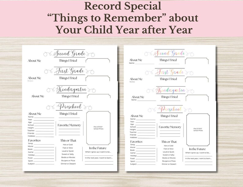 Memory Box Sheets, School Memory Box, Memory Box Questionnaire, Kids ...