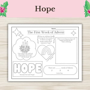Advent Printable, Advent Worksheets, Kids Advent Activity, Kids Advent ...