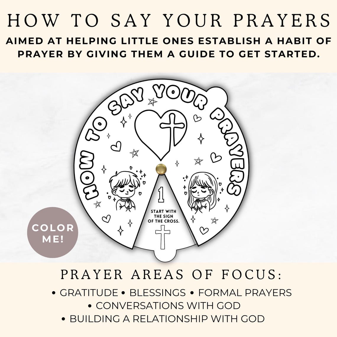 Kids Prayer Spinner Activity, Sunday School Pray Lesson, Kid Bible ...