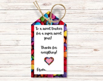 Printable End of School Year Tag, Thank You, End of School Appreciation ...