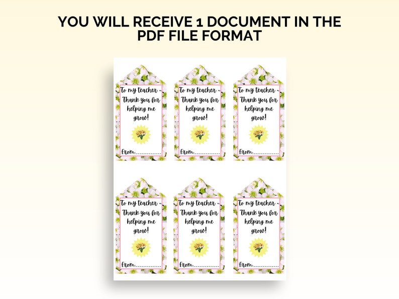 Teacher Appreciation, Teacher Thank You, Last Day of School, Printable ...