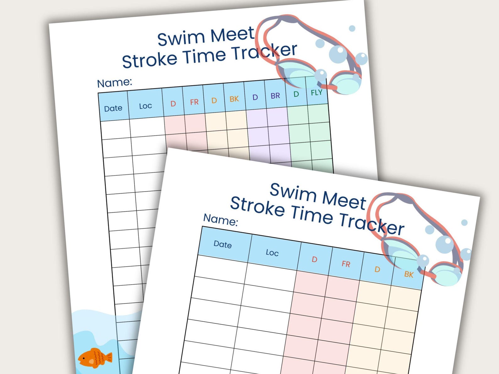 Swim Meet Stroke Time Tracker for Kids, Swim Time Tracker for Beginners ...