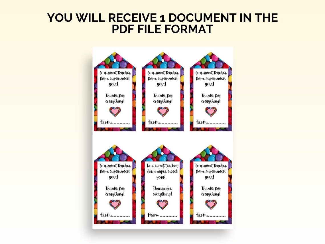 Teacher Appreciation, Teacher Thank You, Last Day of School, Printable ...