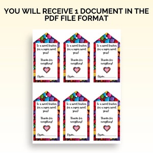 Teacher Appreciation, Teacher Thank You, Last Day of School, Printable ...