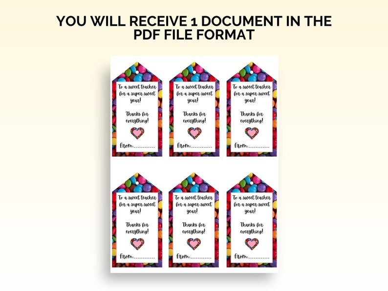 Teacher Appreciation, Teacher Thank You, Last Day of School, Printable ...