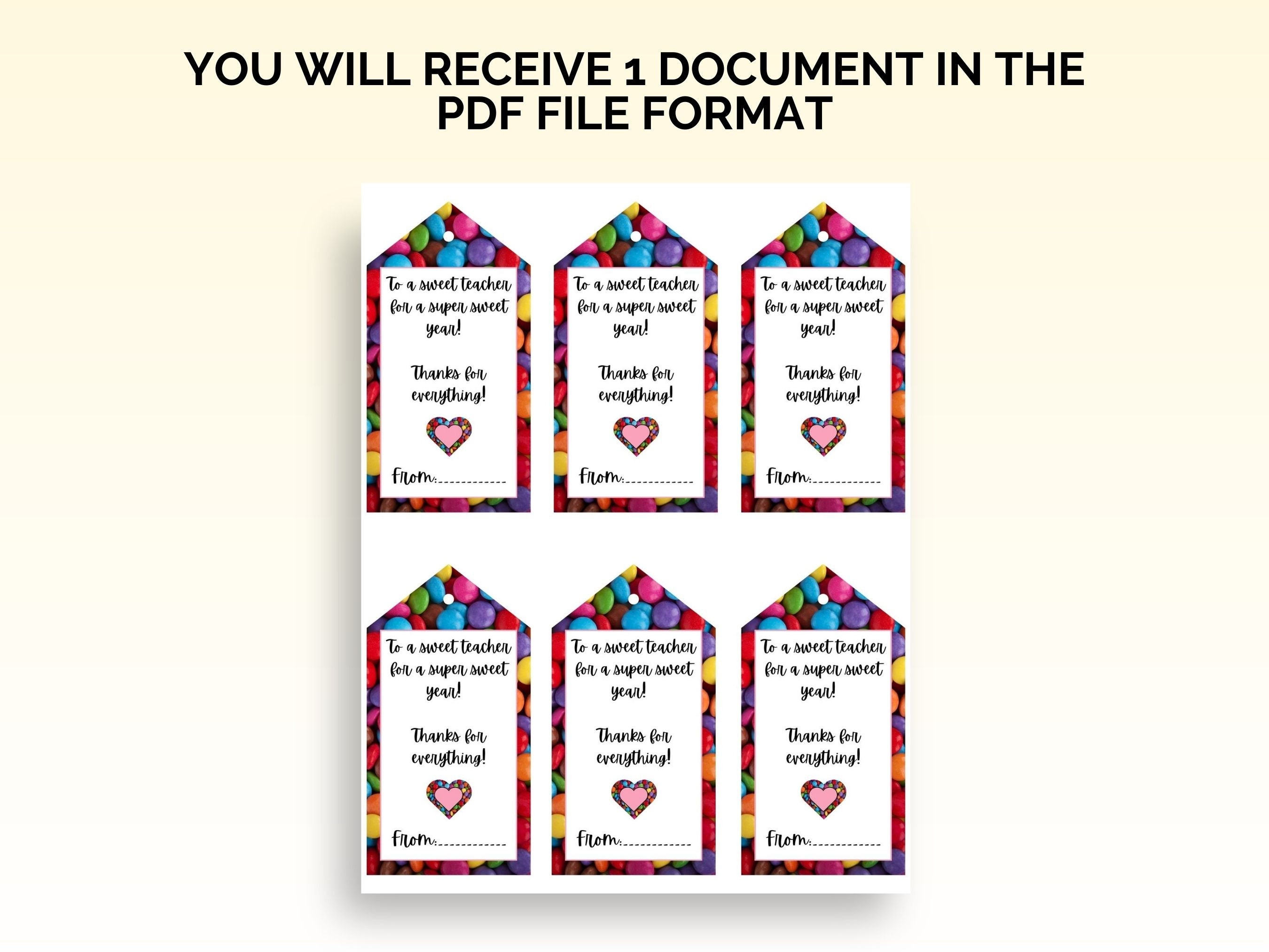 Teacher Appreciation, Teacher Thank You, Last Day of School, Printable ...