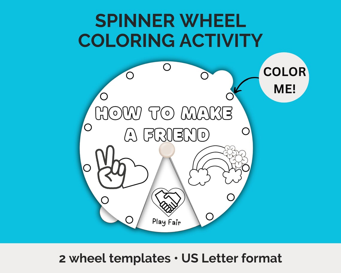 Spinner Wheel Template, Coloring Spinner Craft, How to Make Friends ...