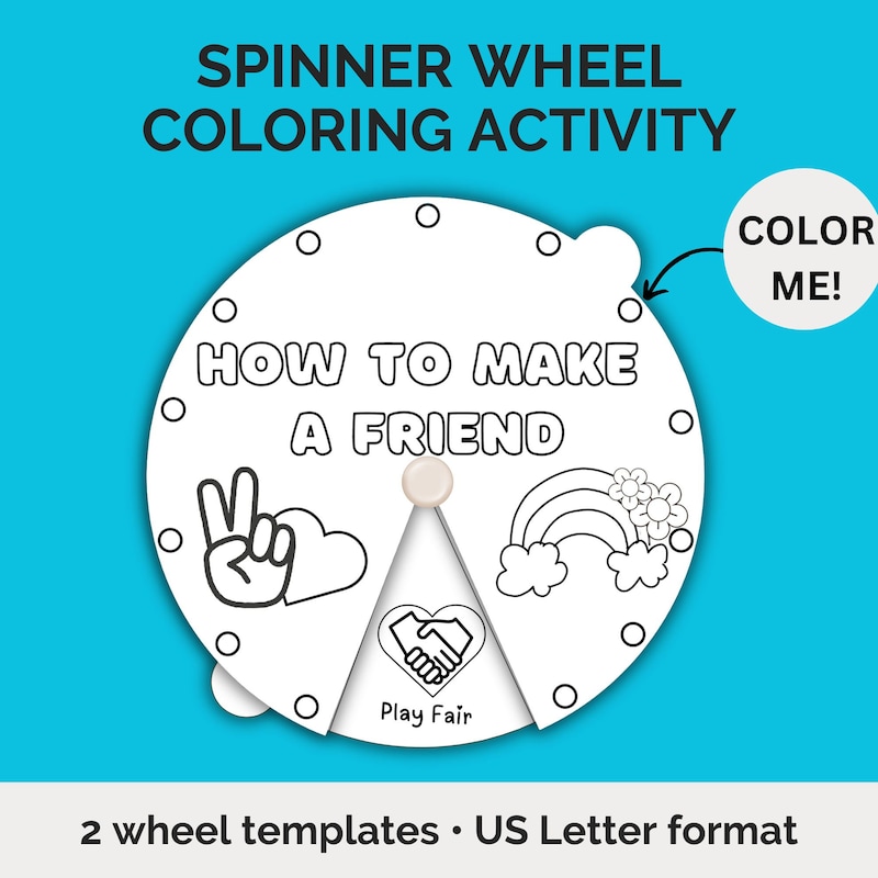 Spinner Wheel Coloring Craft - Etsy