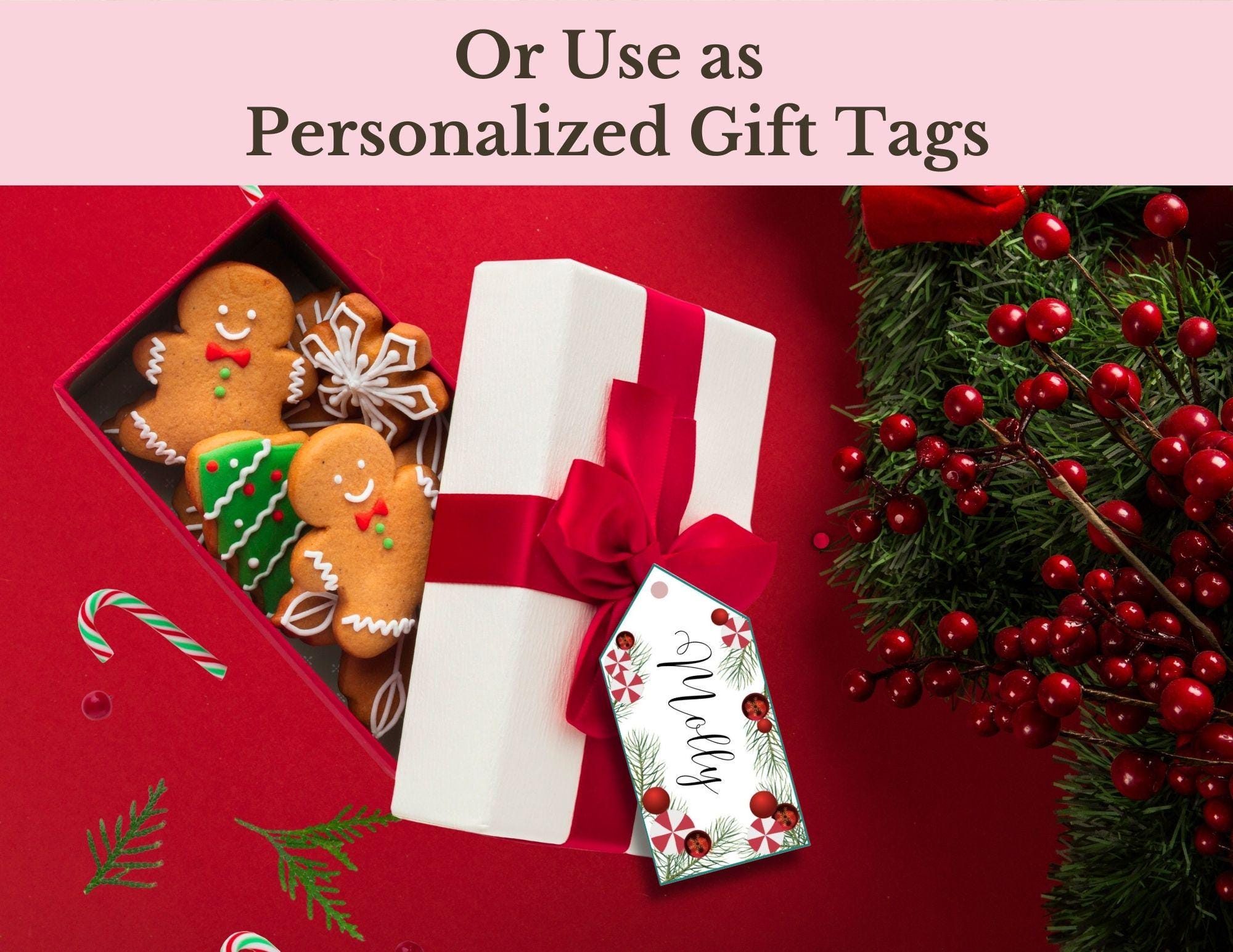 Stocking Tags, Editable Stocking Name Tags, Christmas Stocking ...