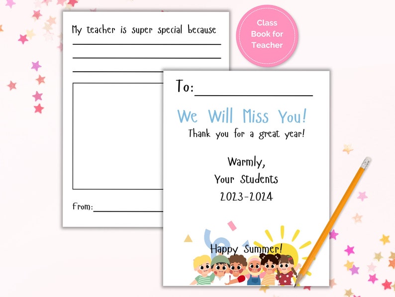 Teacher Appreciation, Class Book, Teacher Thank You, Teacher Gift Ideas, Teacher Keepsake, End ...