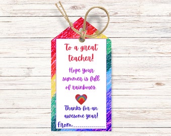 Teacher Appreciation, Teacher Thank You, Last Day of School, Printable ...
