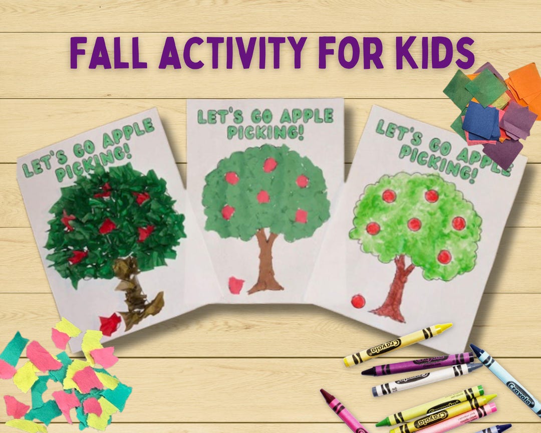 Fall Activity for Kids, Tear and Paste Activity, Tissue Paper Craft ...