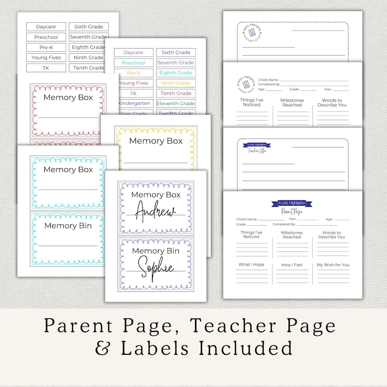 Memory Box Sheets, School Memory Box, Memory Box Questionnaire, Kids ...