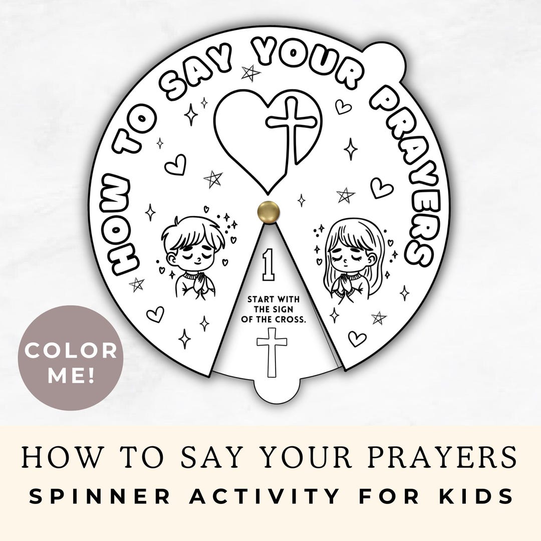 Kids Prayer Spinner Activity, Sunday School Pray Lesson, Kid Bible ...