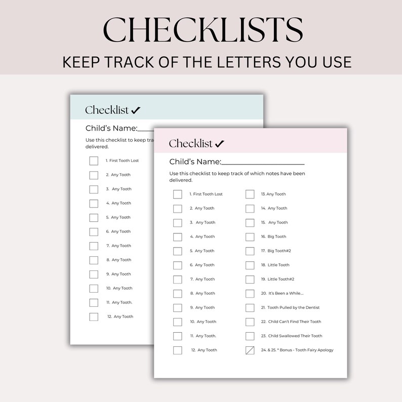 Editable Tooth Fairy Letters, Mini Tooth Fairy Set, Pink Notes With ...