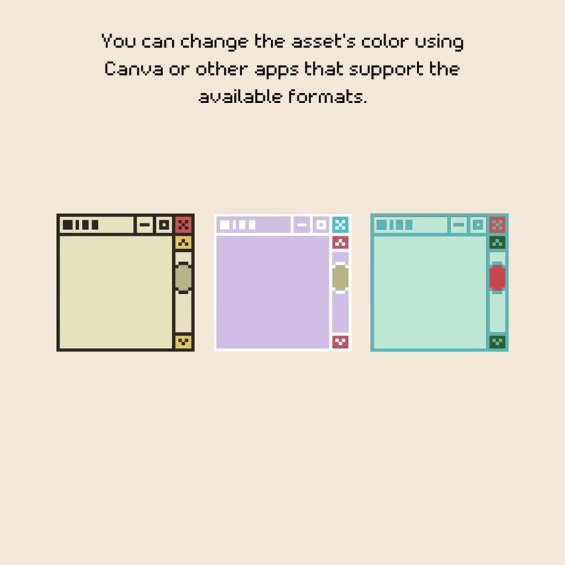 Cute Bundle Clip Art, Border Frame Pixel Art, Digital Stickers for ...