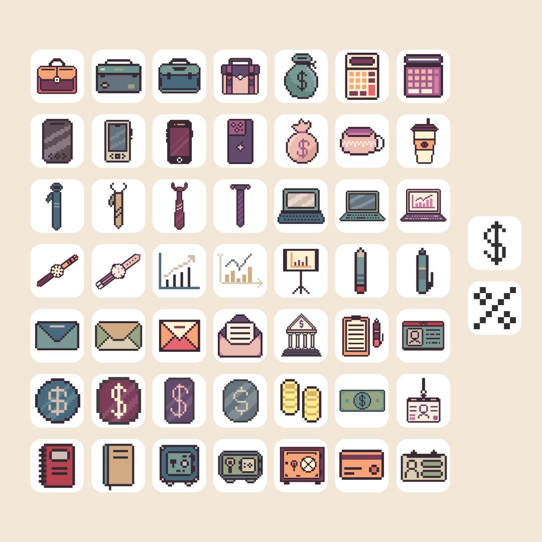 No AI, Hand Drawn Cute Pixel Art | Business Theme Pixel Art | Digital ...
