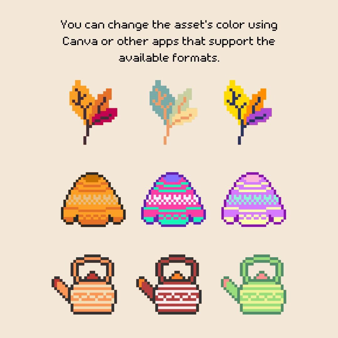 Hand Drawn Autumn Pixel Art: 200+ Clip Art Images (digital Download) - Etsy