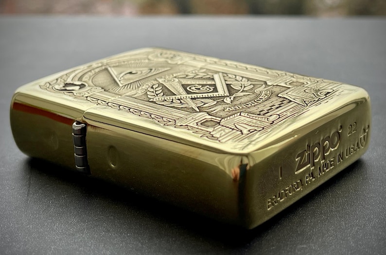 Masonry Custom Brass Zippo Armor Lighter - Etsy