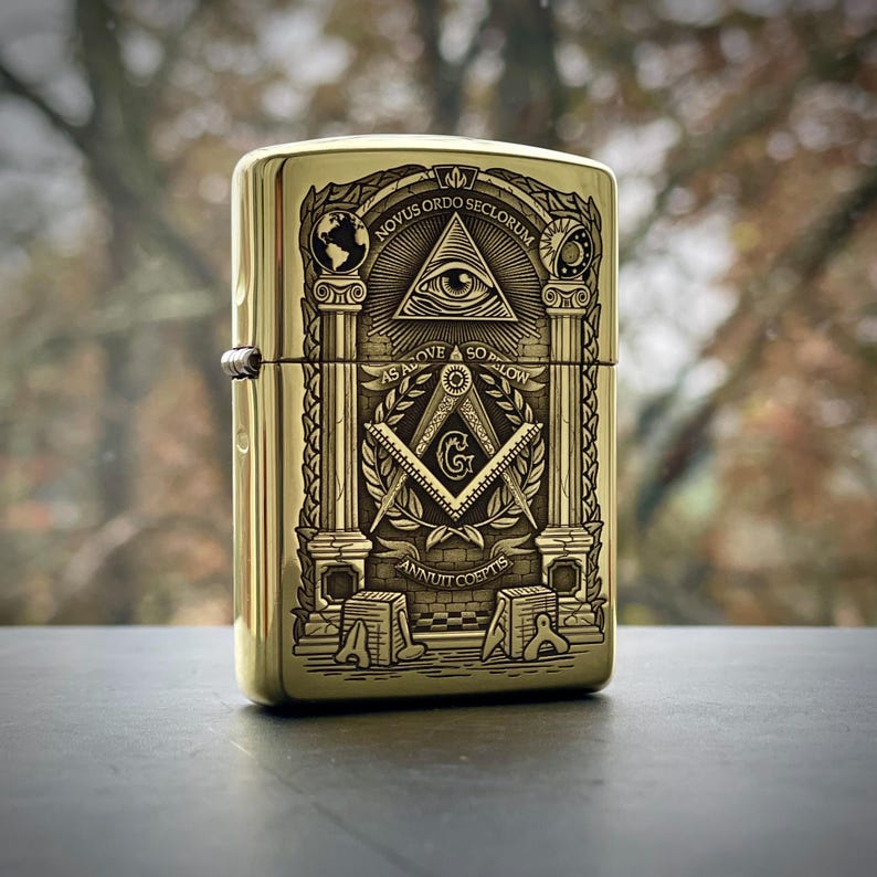 Masonry Custom Brass Zippo Armor Lighter - Etsy