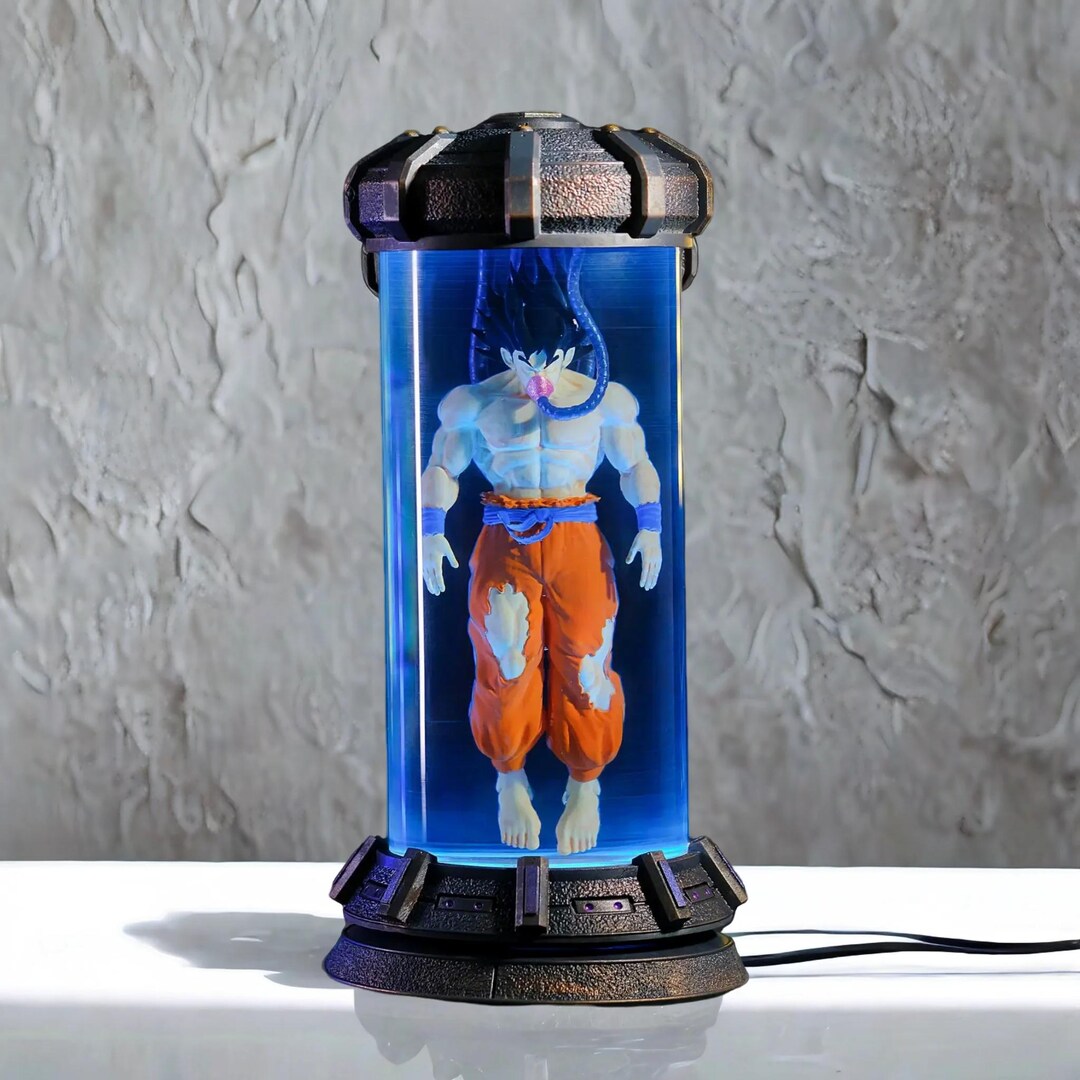 NEW Saiyan Warrior Resin Night Light, Futuristic Anime Lab Lamp, Sci-fi ...