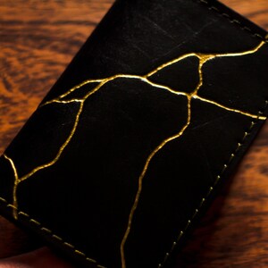 Kintsugi Japanese Art Inspired Bifold Card Wallet Business Card Case - Etsy
