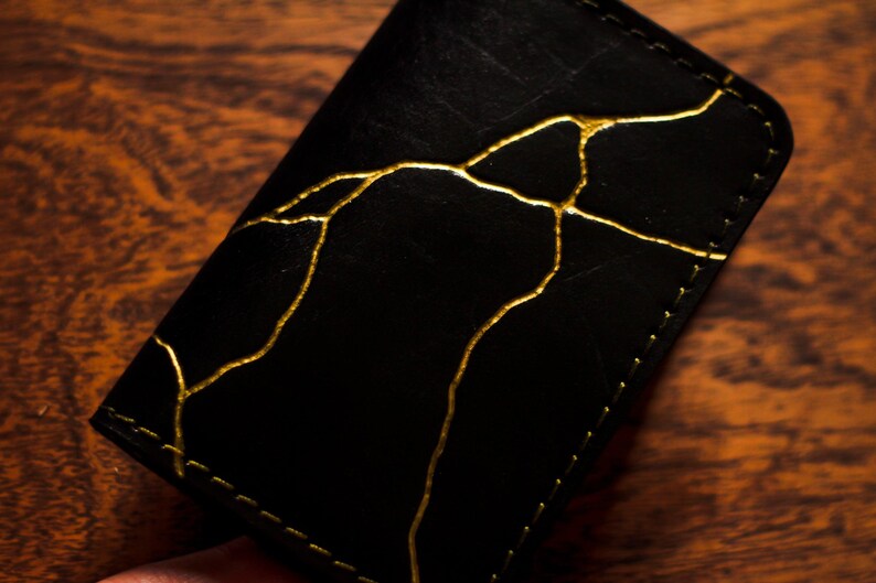 Kintsugi Japanese Art Inspired Bifold Card Wallet Business Card Case - Etsy