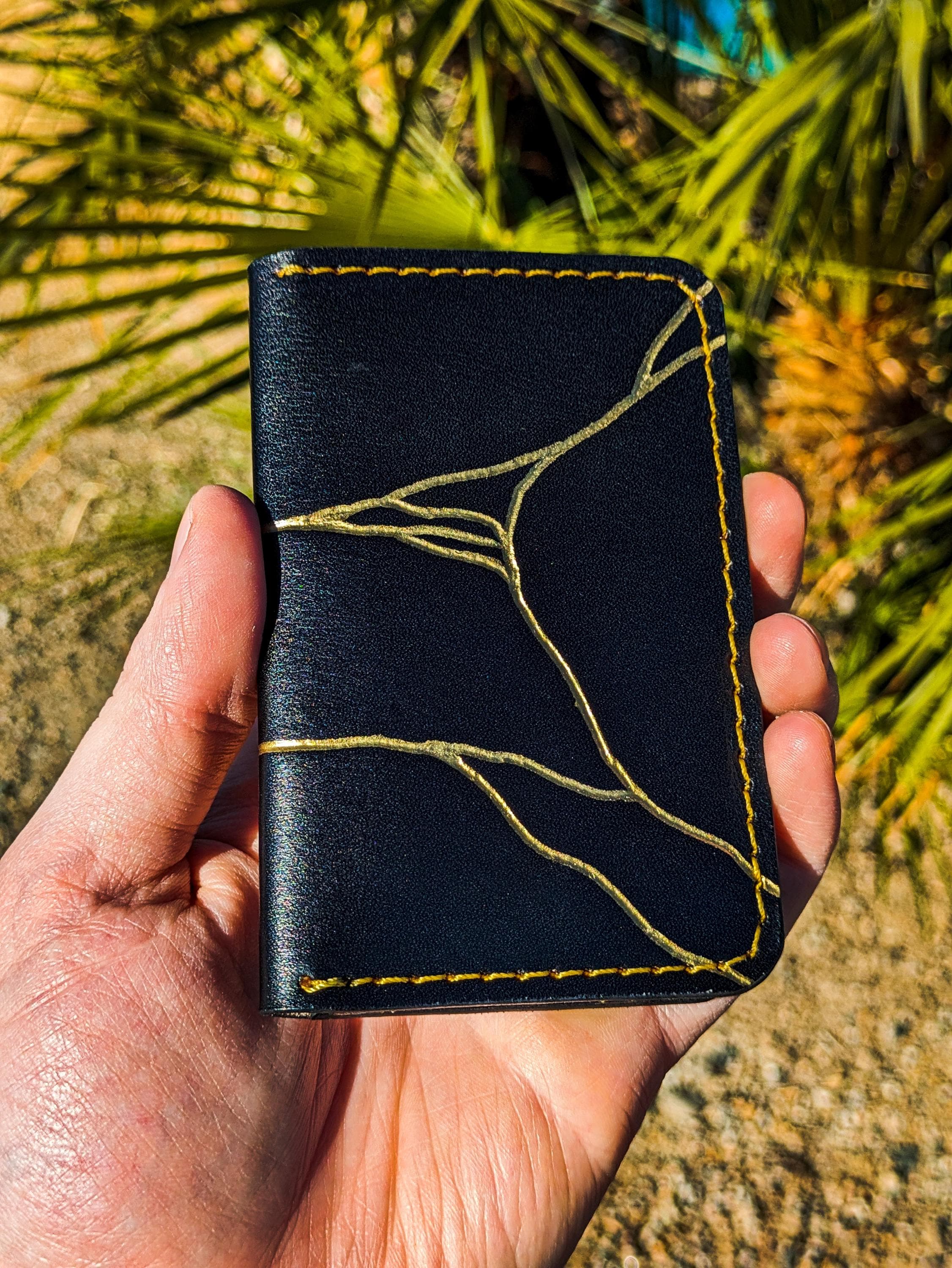 Kintsugi Japanese Art Inspired Bifold Card Wallet Business Card Case - Etsy