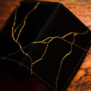 Kintsugi Japanese Art Inspired Bifold Card Wallet Business Card Case - Etsy