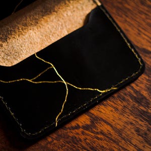 Kintsugi Japanese Art Inspired Bifold Card Wallet Business Card Case - Etsy