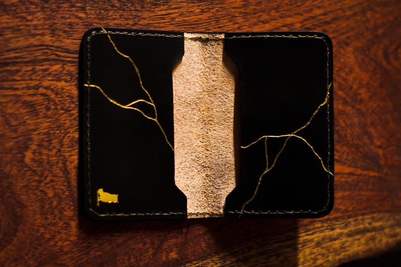 Kintsugi Japanese Art Inspired Bifold Card Wallet Business Card Case - Etsy